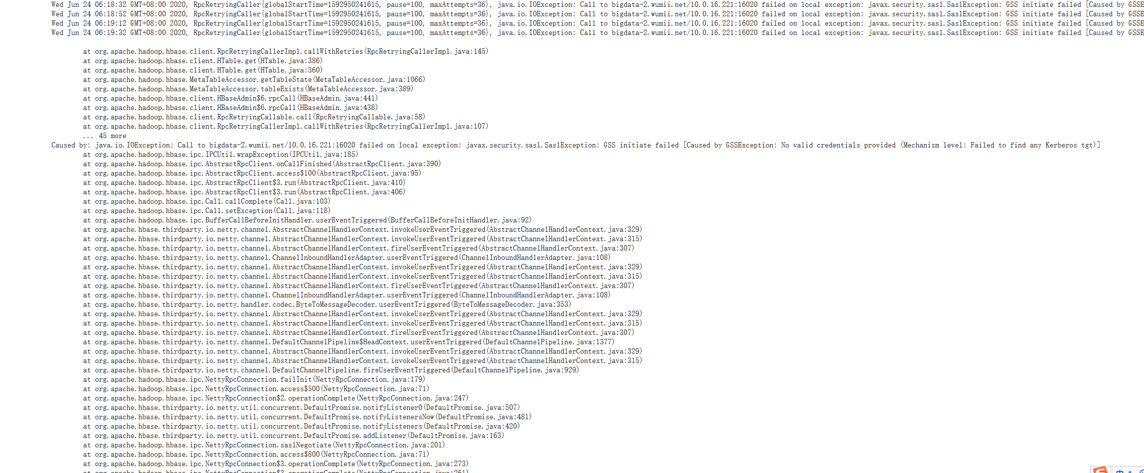 数据写入hbase中，Kerberos认证失败，但是在本地执行是同样的脚本没有报错 · Issue #3047 · apache/dolphinscheduler · GitHub