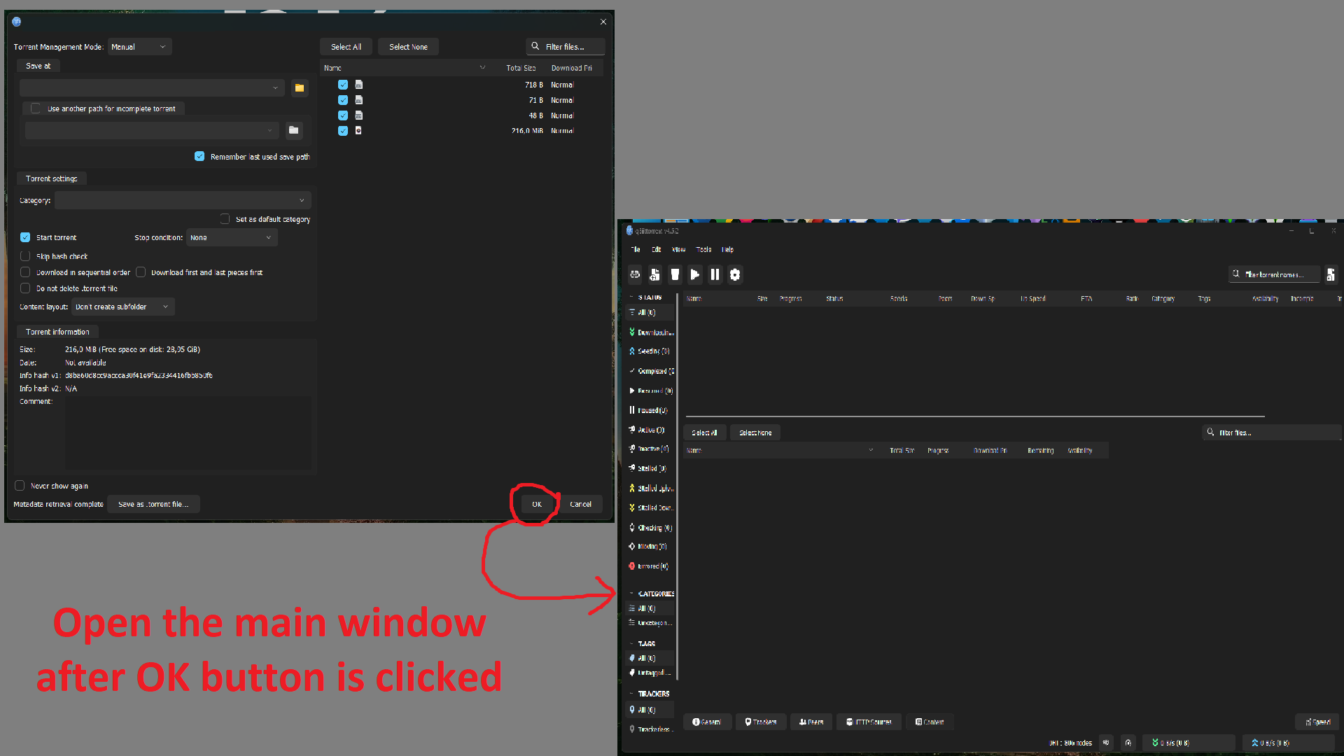 Automatically open the main window after adding a torrent · Issue #18744 · qbittorrent ...