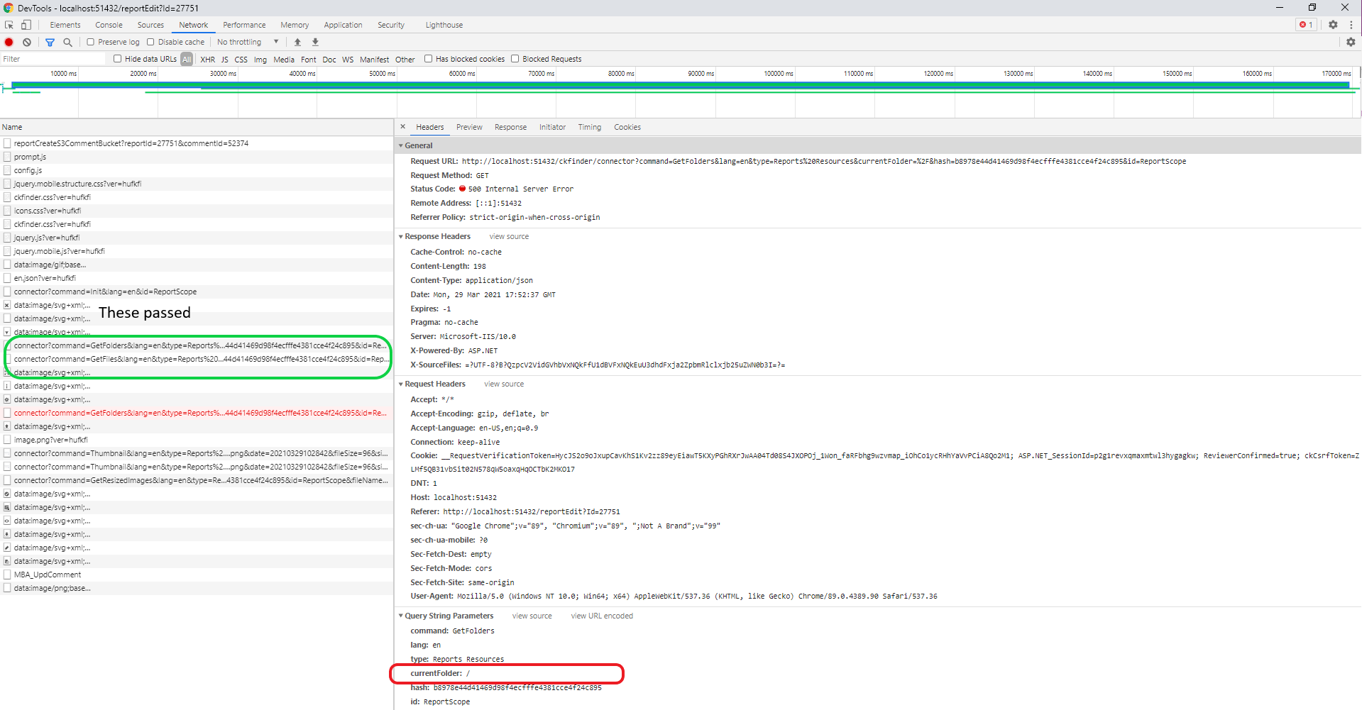 GetFolder call loses folder path the second time it's called, resulting ...