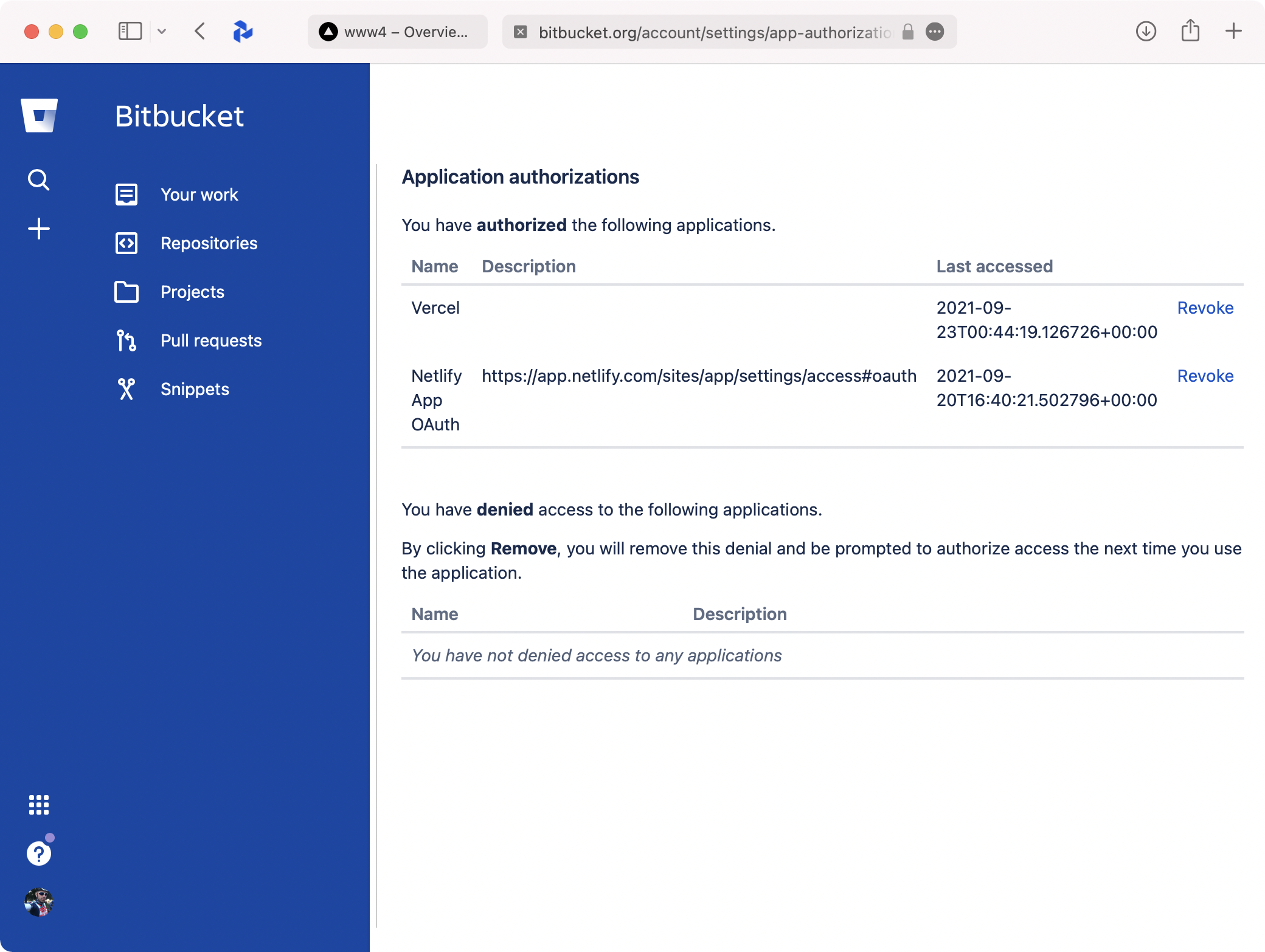 Vercel to Bitbucket authorization breaks after an hour · Issue #6768 · vercel/vercel · GitHub
