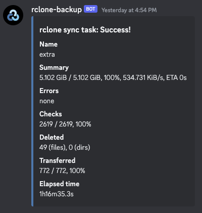 rclone with discord notifications · GitHub