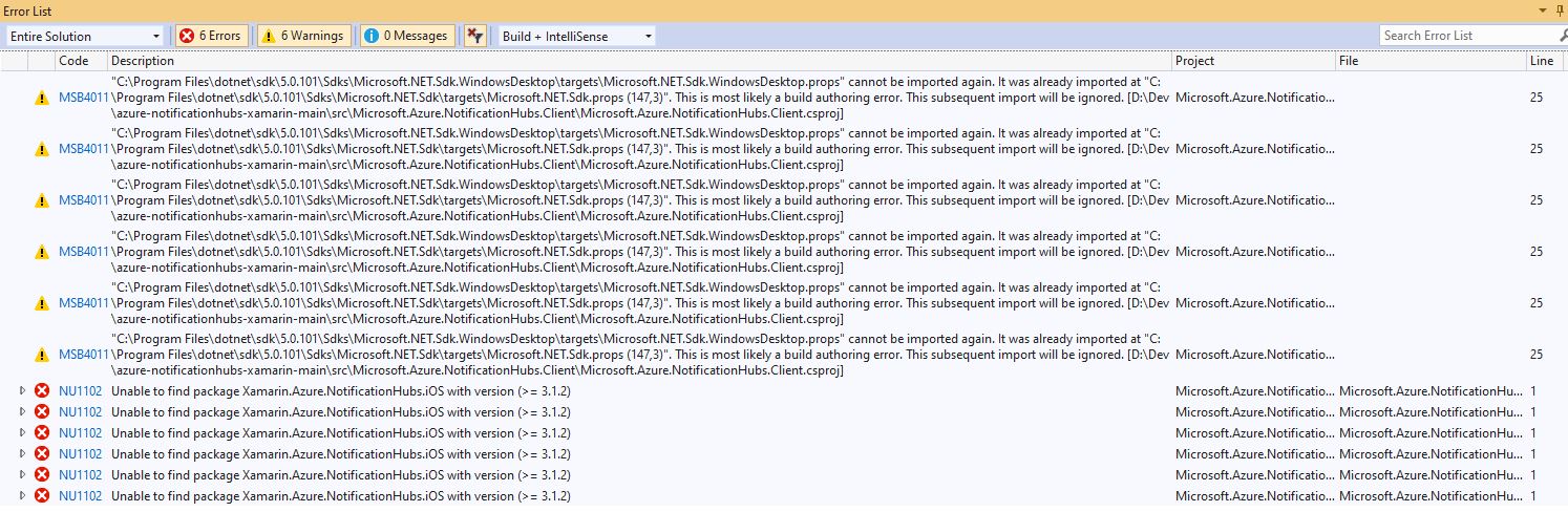 [bug] Solution Cannot Be Built On Clone · Issue 38 · Azure Azure Notificationhubs Xamarin · Github