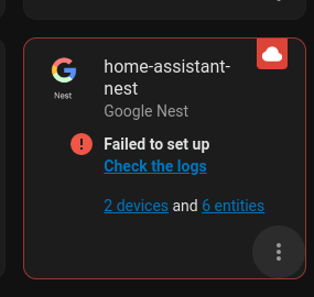 Nest Integration does not retry on some exceptions on startup · Issue #90166 · home-assistant ...