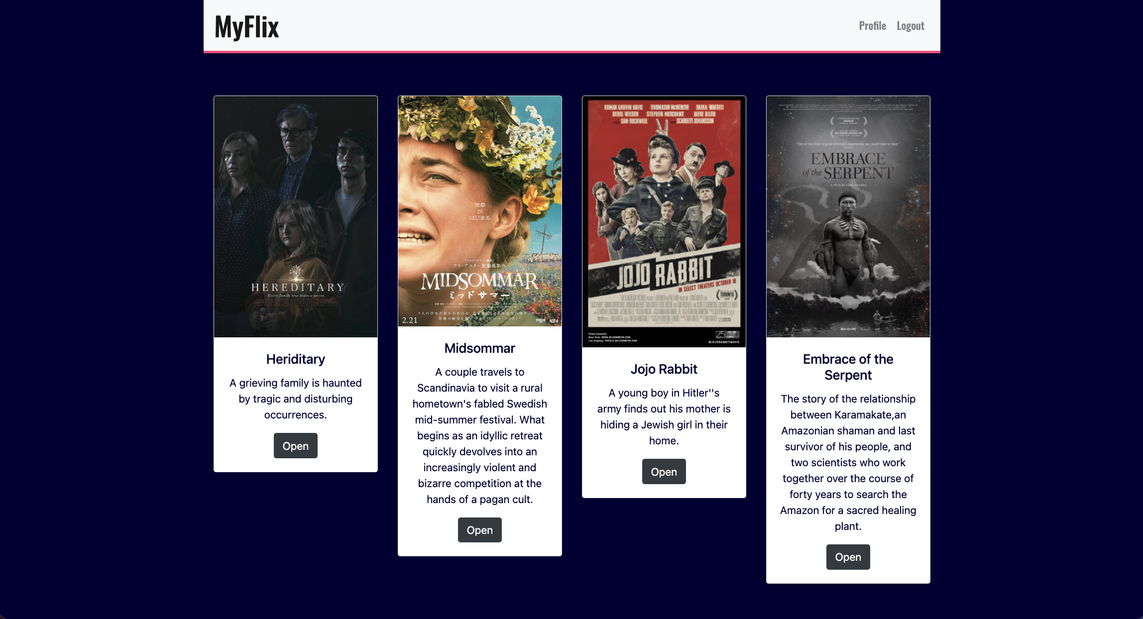 GitHub - Naom-Roads/client-myflix: Application that pulls movie information from myflix api