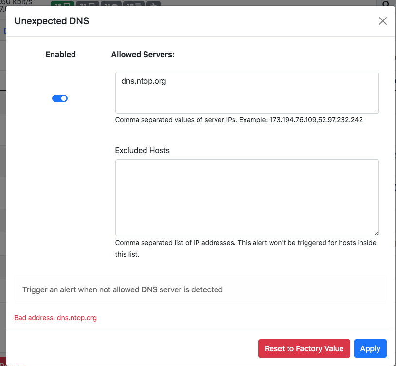 Unexpected DNS/DHCP/NTP/SMTP with FQDN and IP · Issue #4869 · ntop/ntopng · GitHub