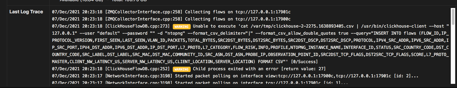 ClickHouse Ingress Reports Errors · Issue #6121 · ntop/ntopng · GitHub