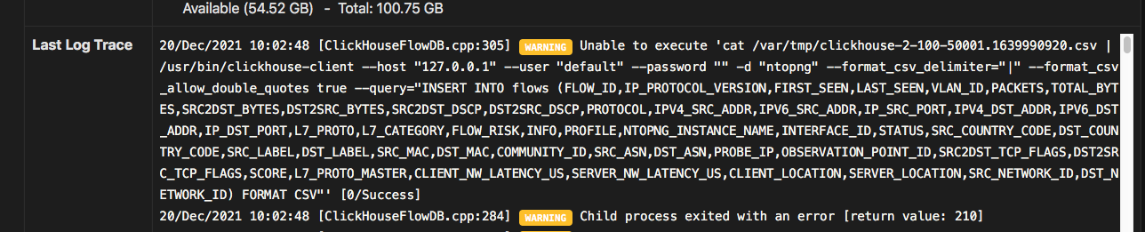 ClickHouse Ingress Reports Errors · Issue #6121 · ntop/ntopng · GitHub