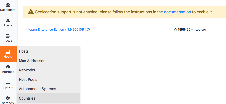 Update menu when geolocation is not enabled · Issue #3395 · ntop/ntopng · GitHub