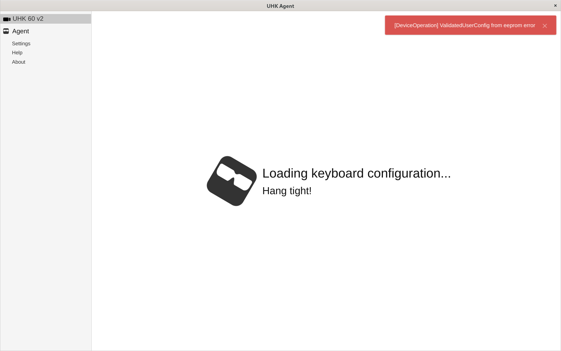 ValidatedUserConfig from eeprom error Error: Communications error with UHK. Response code ...