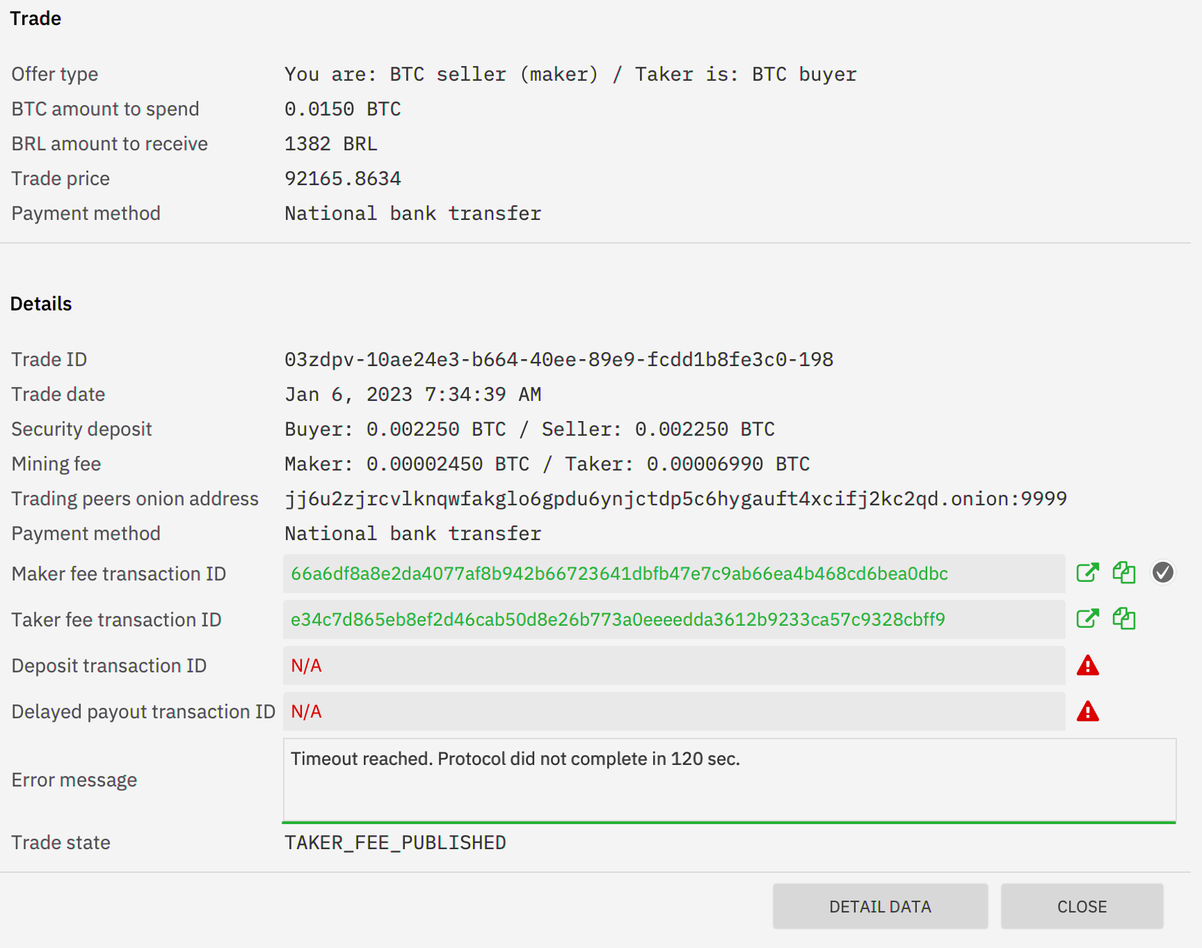 Fee reimbursement for trade 03zdpv · Issue #1279 · bisq-network/support · GitHub