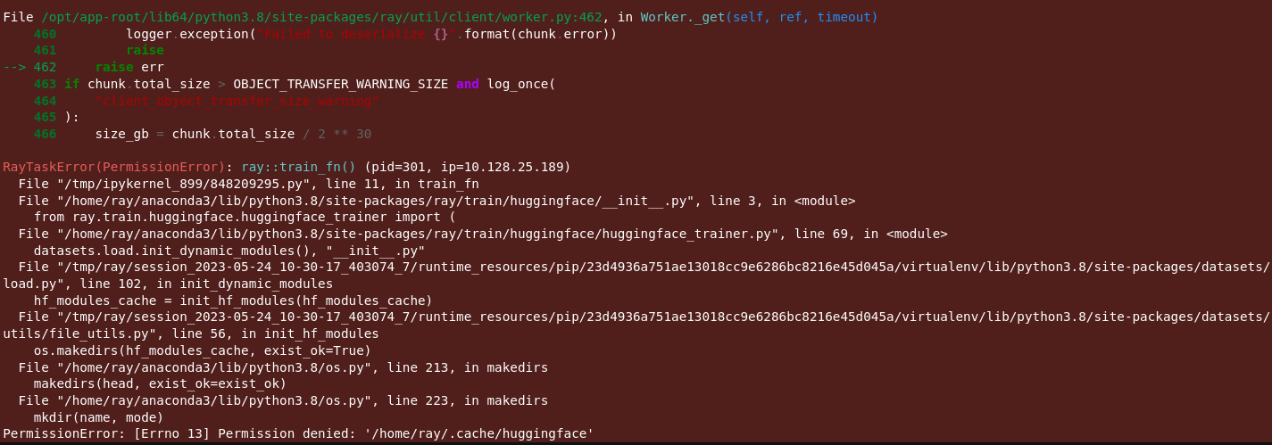 "Permission denied" error when not using the default namespace in hf_interactive notebook ...