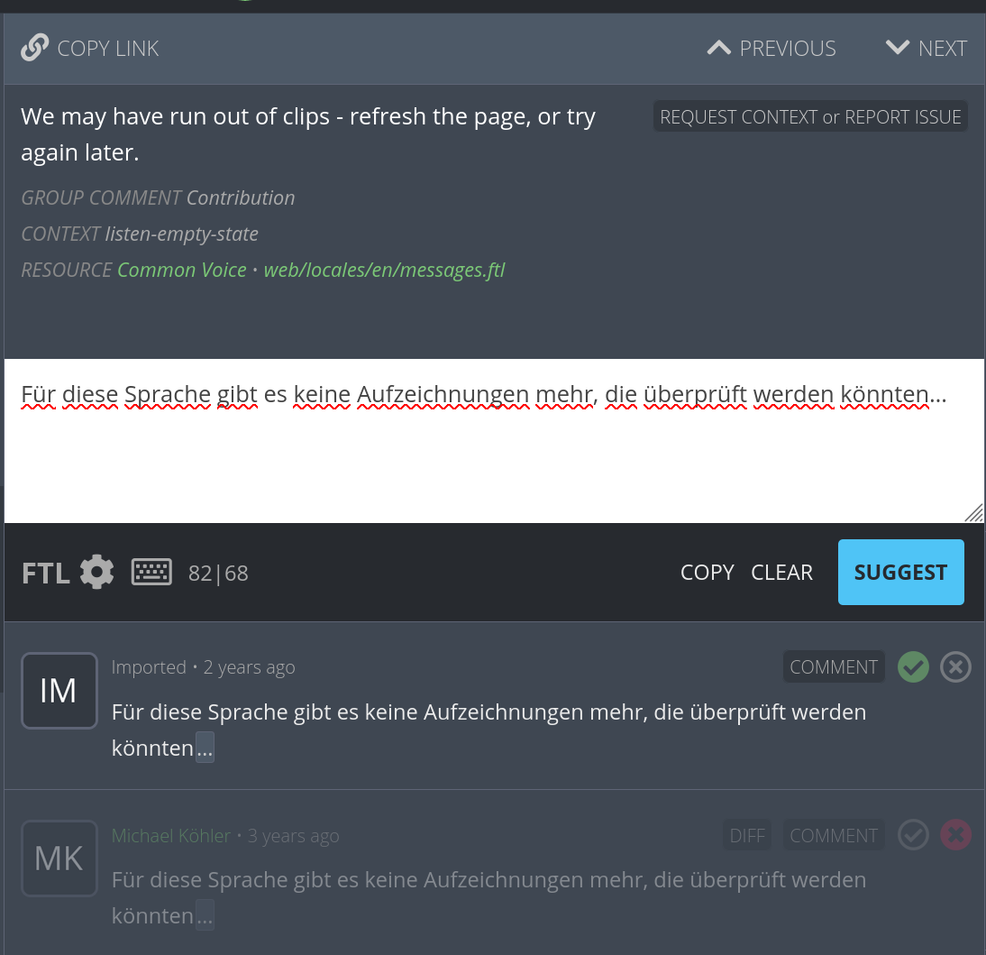Updated "end of clips" message in validation not translated for other languages · Issue #3819 ...