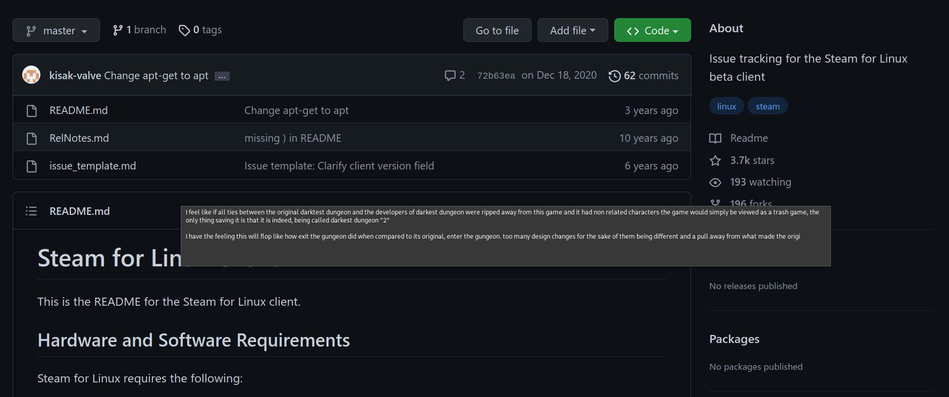 Bubble with topic content from the Steam forums just doesn't dissapear ...