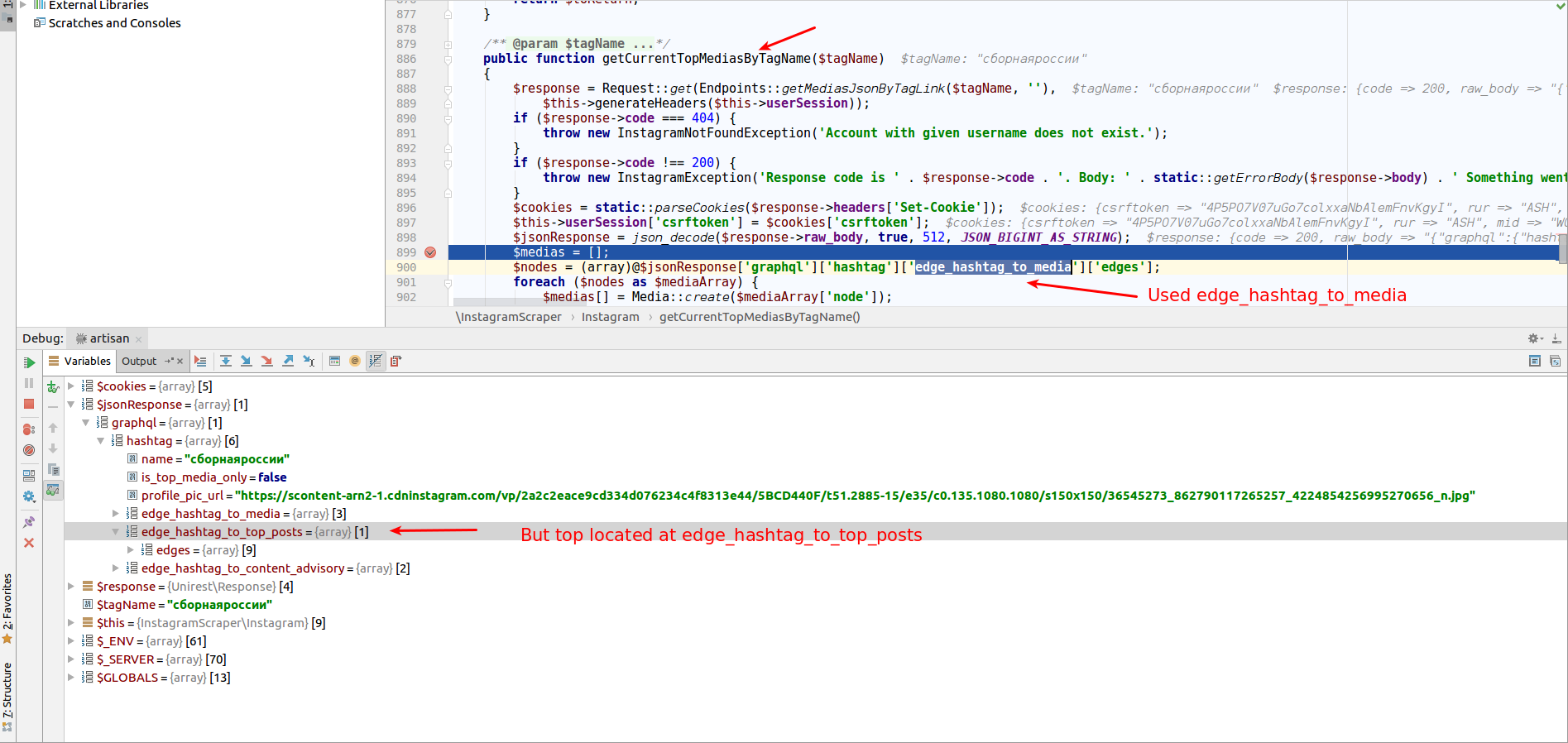 getCurrentTopMediasByTagName return all medias instead top · Issue #386 · postaddictme/instagram ...