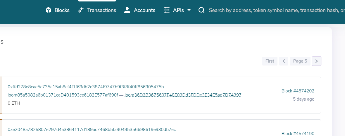 Pagination is missing on Transactions page · Issue #43 · loomnetwork/blockscout · GitHub