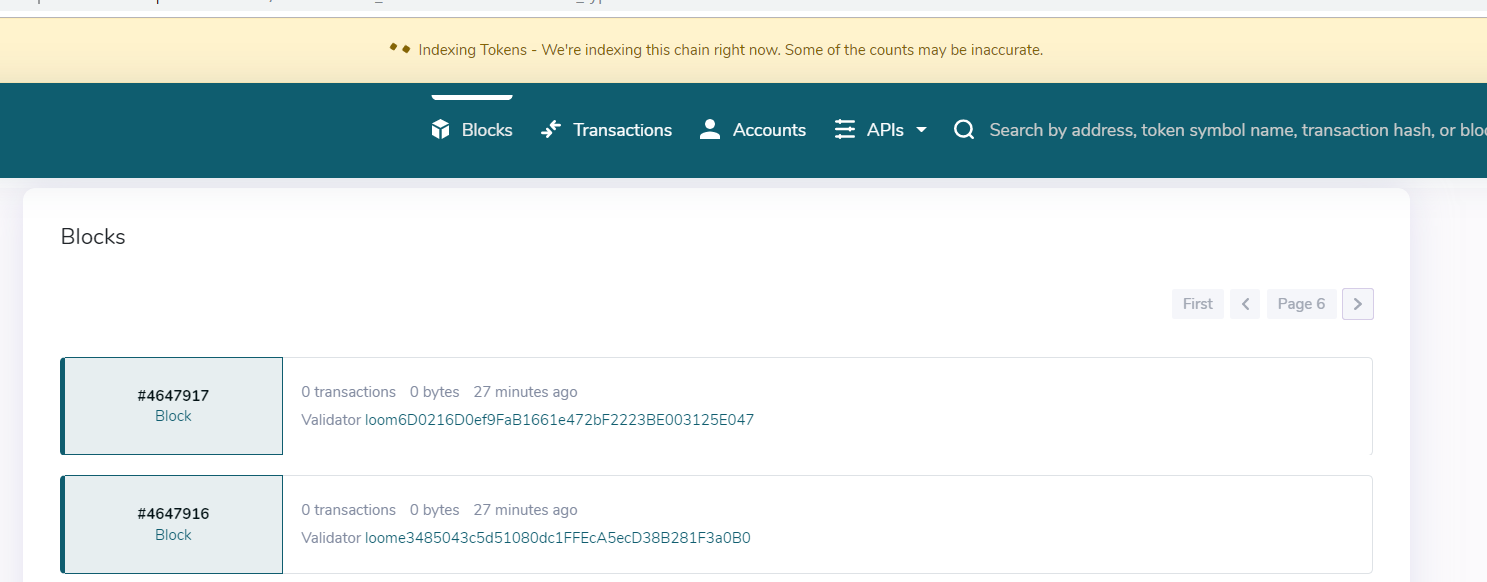 Pagination is missing on Blocks page · Issue #42 · loomnetwork/blockscout · GitHub