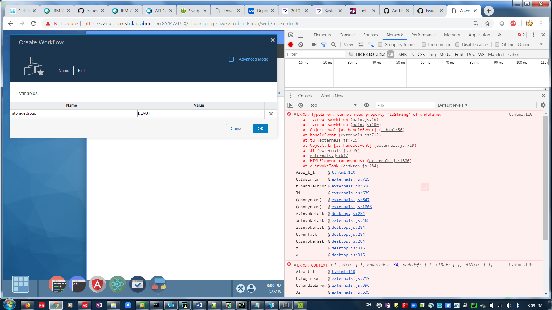 Fail to create workflow by User Tasks/Workflows in zLUX · Issue #207 · zowe/zlux · GitHub