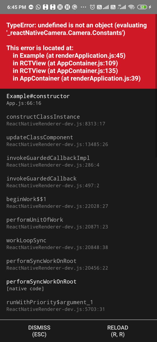Reactnativejs Typeerror Undefined Is Not An Object Evaluating Reactnativecameradefault 0859