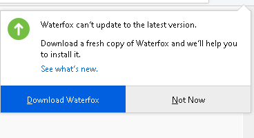 No updates visible on Waterfox Current 2020.07.2.1 (64-bit) · Issue ...