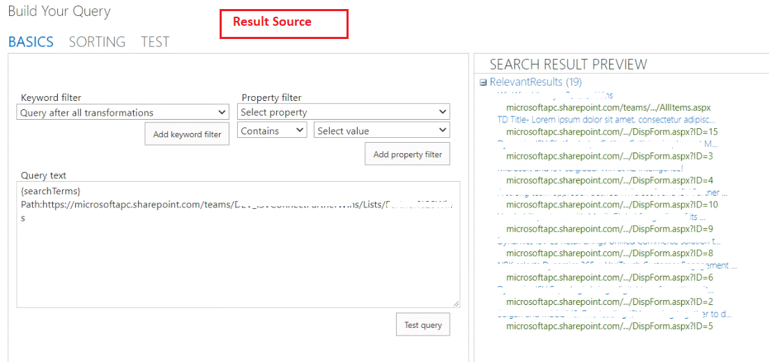 Results Webpart return extraneous items when using a custom "Results Source Id /Name" · Issue ...