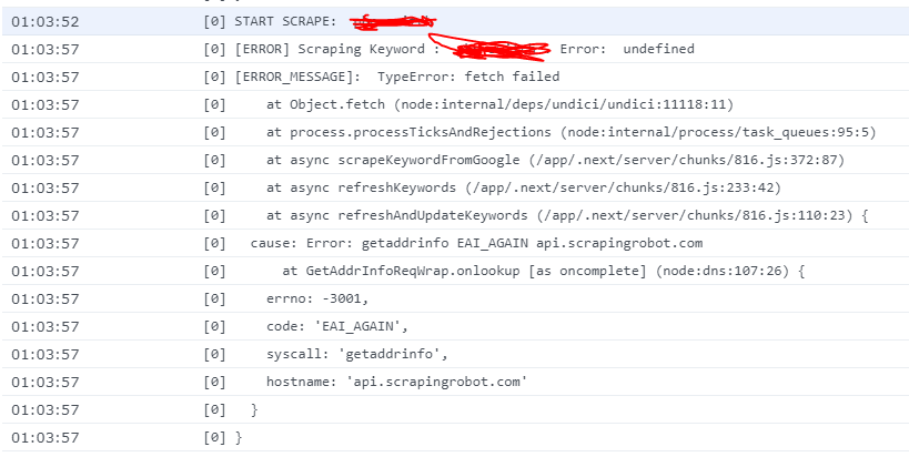 [ERROR] Scraping Keyword : keyword . Error: undefined · Issue #52 · towfiqi/serpbear · GitHub