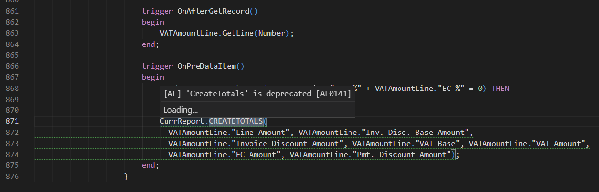 CurrReport.CREATETOTALS and Cproperty · Issue #4540 · microsoft/AL · GitHub