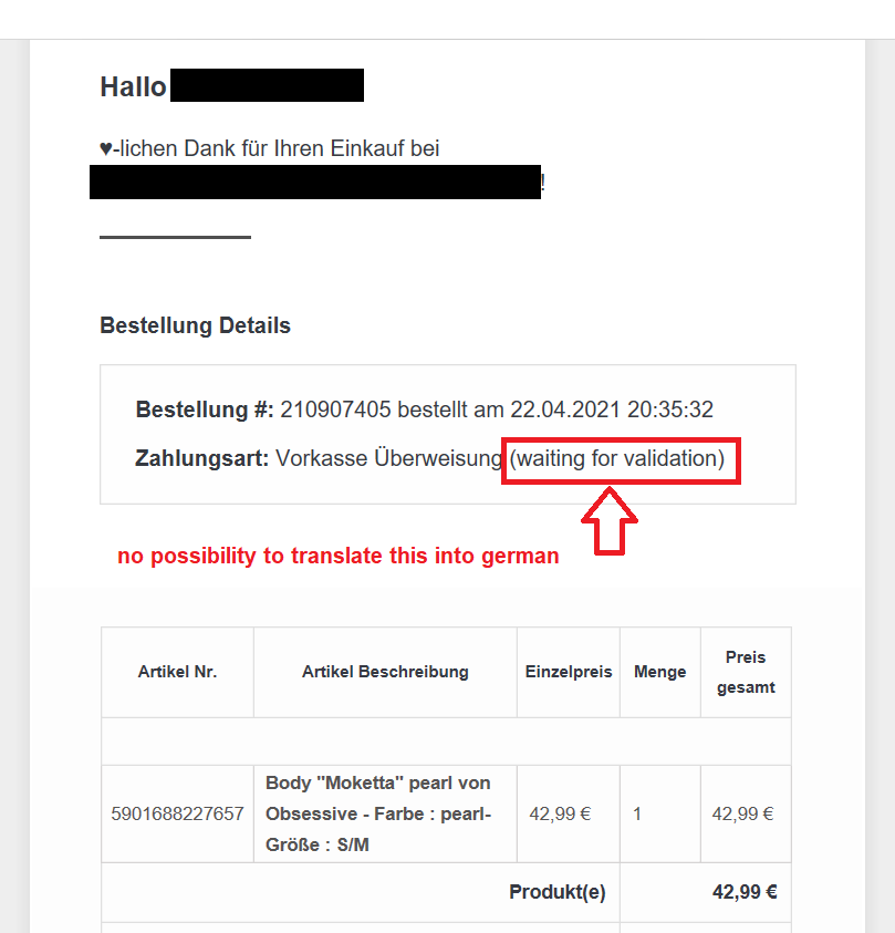 missing translation in order_conf mail for bankwire payment PS 1.7.7.x · Issue #24170 ...