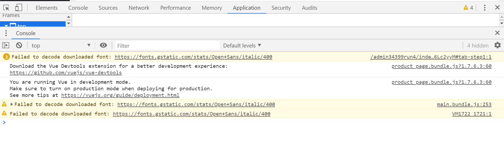 Error in the console: Failed to load `product_page.css` Or ...