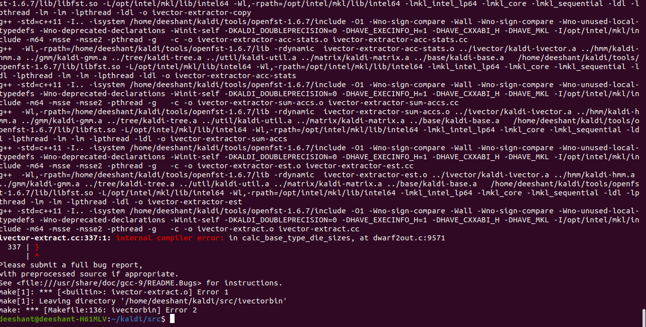 Internal Compiler Error · Issue 4212 · Kaldi Asrkaldi · Github 3822