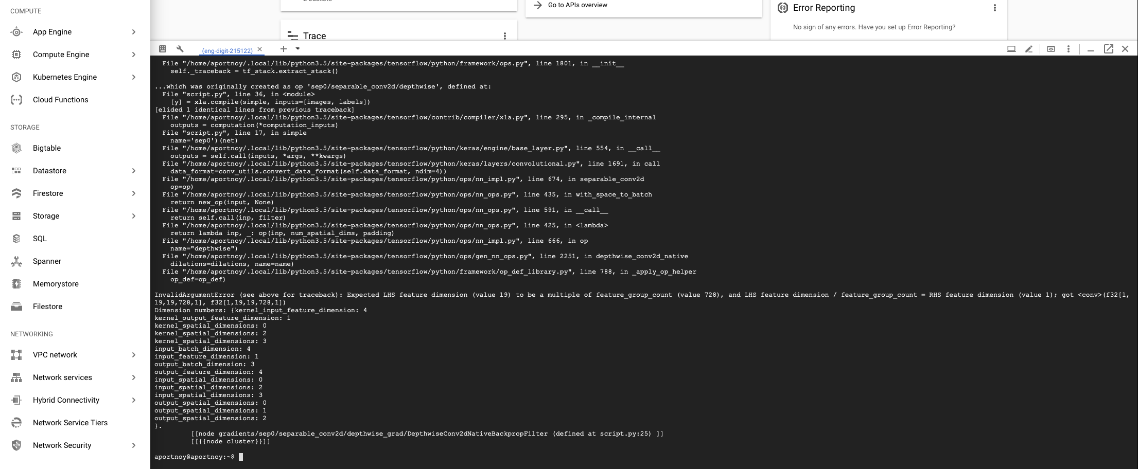 TPU has XLA compilation issue on TF 1.13rc1 · Issue #25734 · tensorflow/tensorflow · GitHub