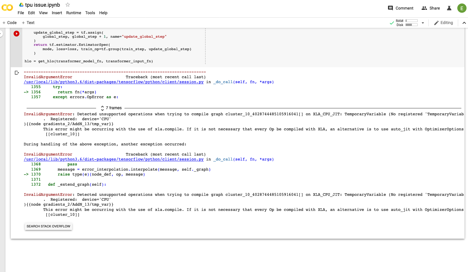 TPU has XLA compilation issue on TF 1.14 · Issue #30580 · tensorflow ...