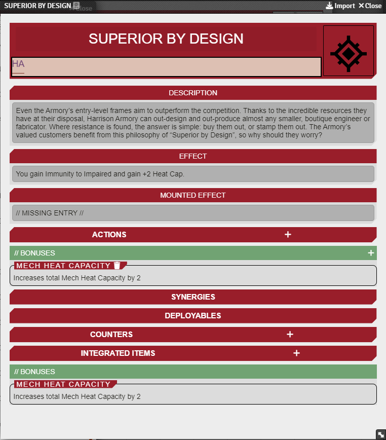 [BUG] Bonuses Display Twice on Core Bonus Item Sheets · Issue #494 · Eranziel/foundryvtt-lancer ...