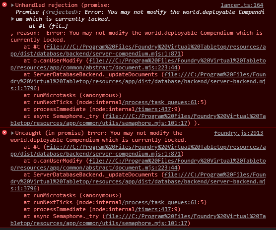 [BUG] Existing World attempting to modify world.deployable compendium ...