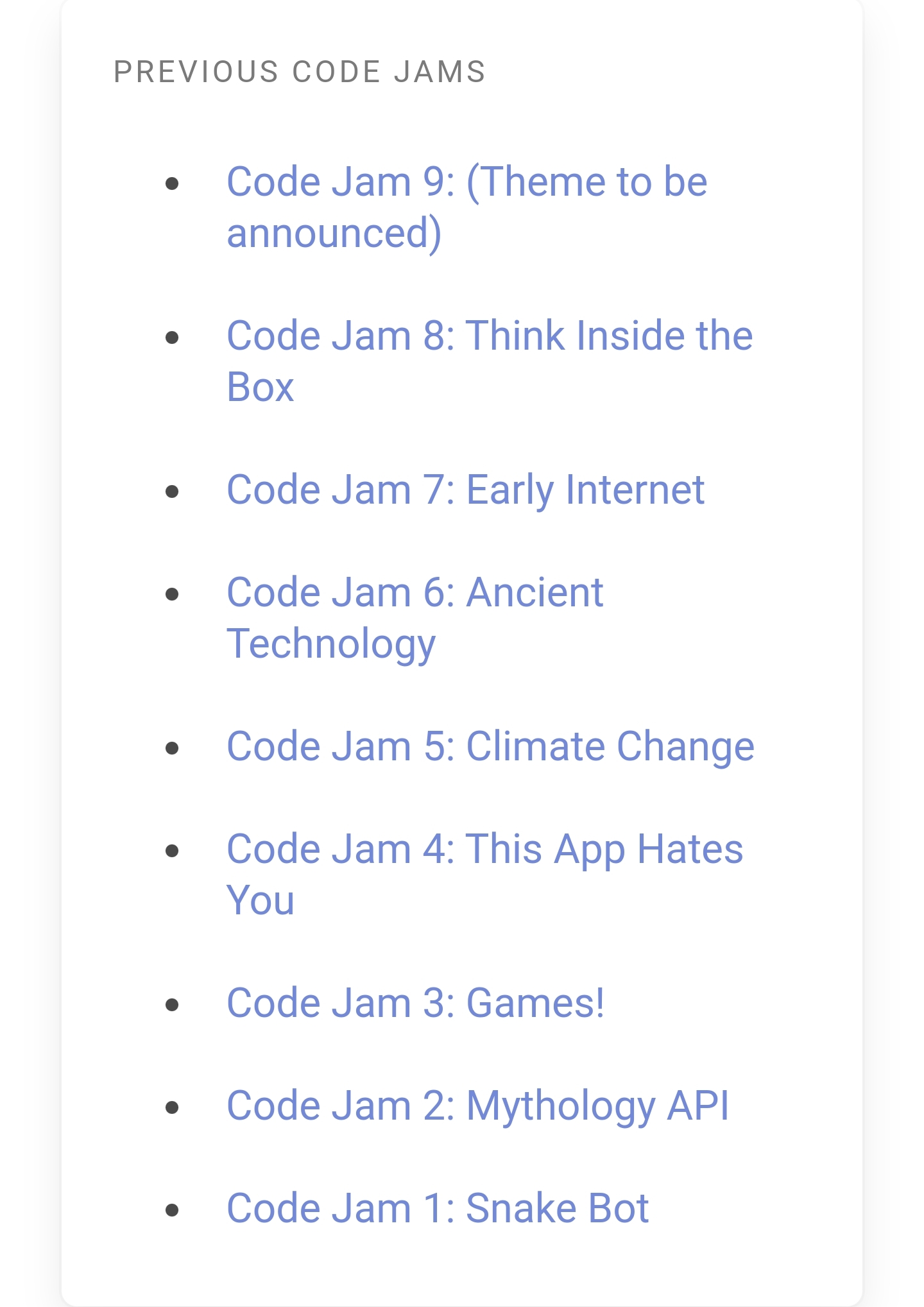 Update the code jam event page to include the theme of code jam 9 · Issue #749 · python-discord ...