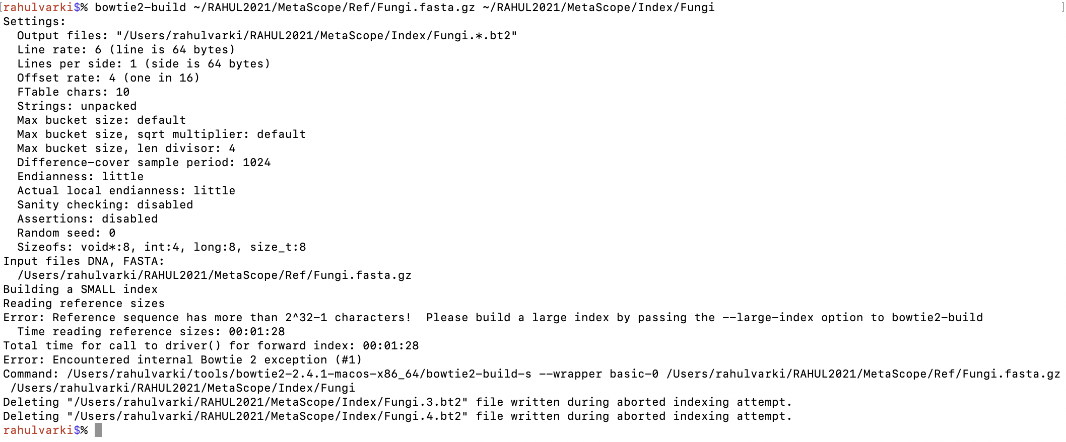 bowtie2-build chooses wrong type of index to build · Issue #354 · BenLangmead/bowtie2 · GitHub