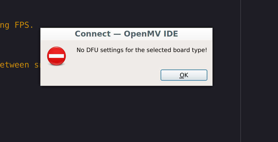 Uploading firmware with DFU fails to start occasionally. · Issue #113 · openmv/openmv-ide · GitHub