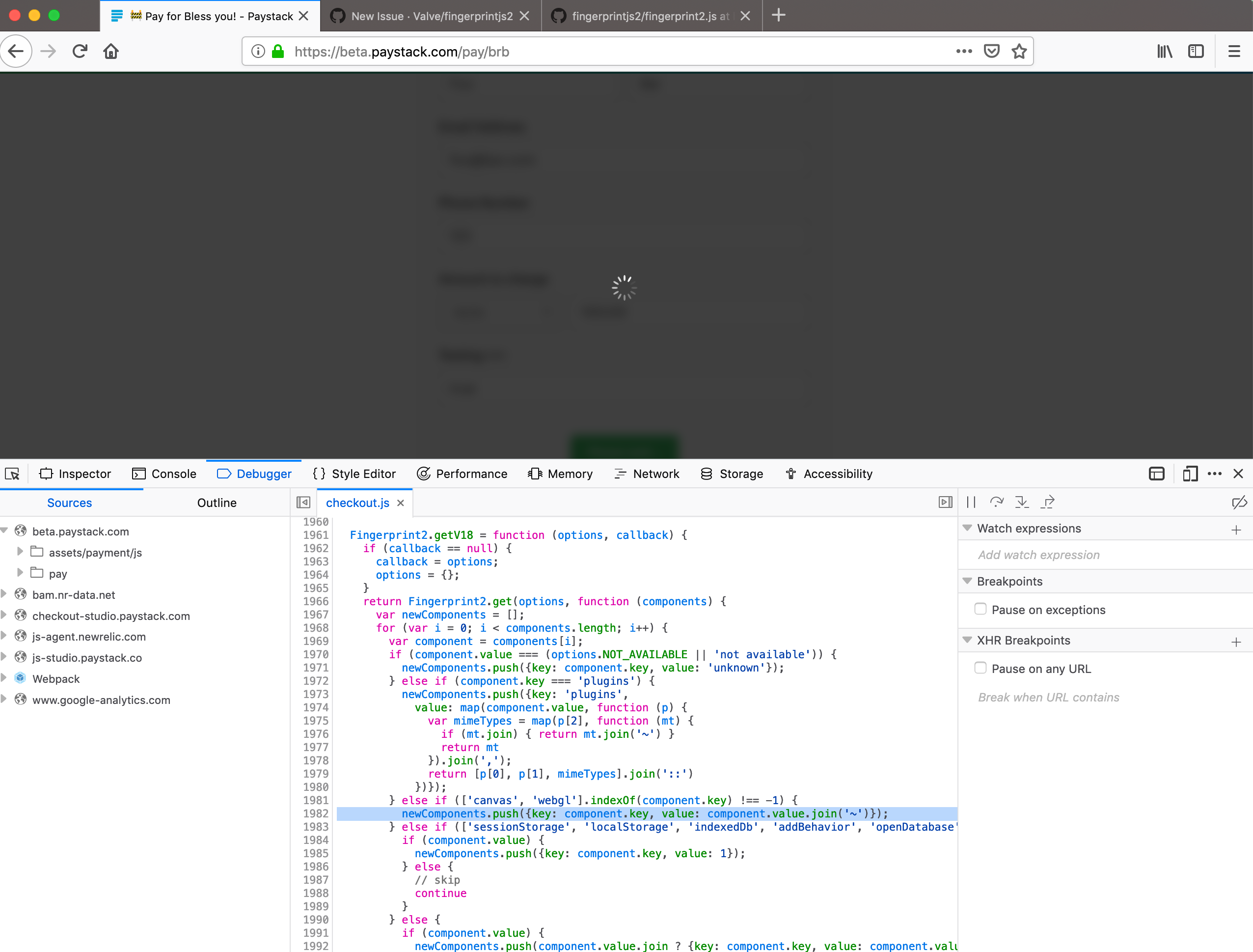 Fingerprint2getv18 Throws On Firefox · Issue 432 · Fingerprintjs