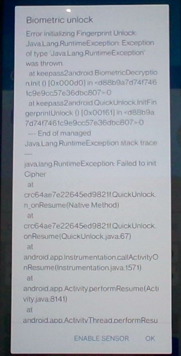 Fingerprint sensor does not work on Galaxy S20+ · Issue #1486 · PhilippC/keepass2android · GitHub