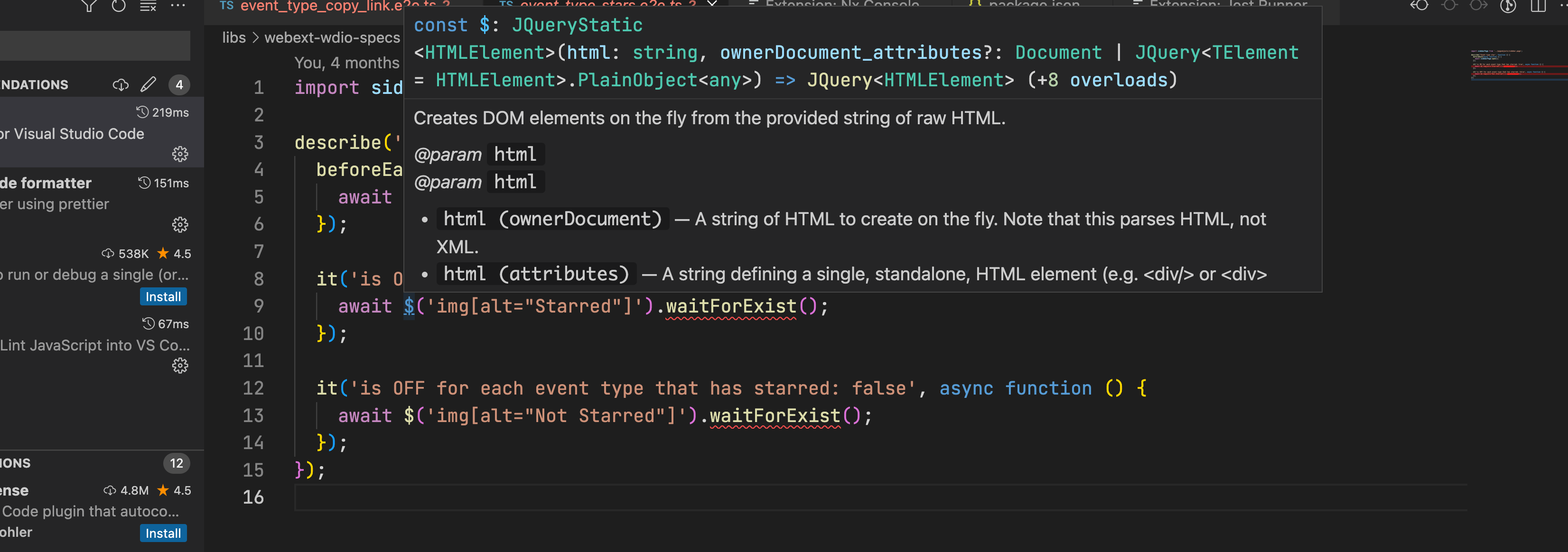 Incorrect typings with this extension and WDIO + Jquery in VSCode · Issue #1346 · nrwl/nx ...