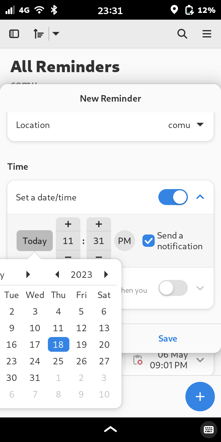 [Bug]: popup calendar cropped when edit date on Librem5 · Issue #45 · remindersdevs/Reminders ...