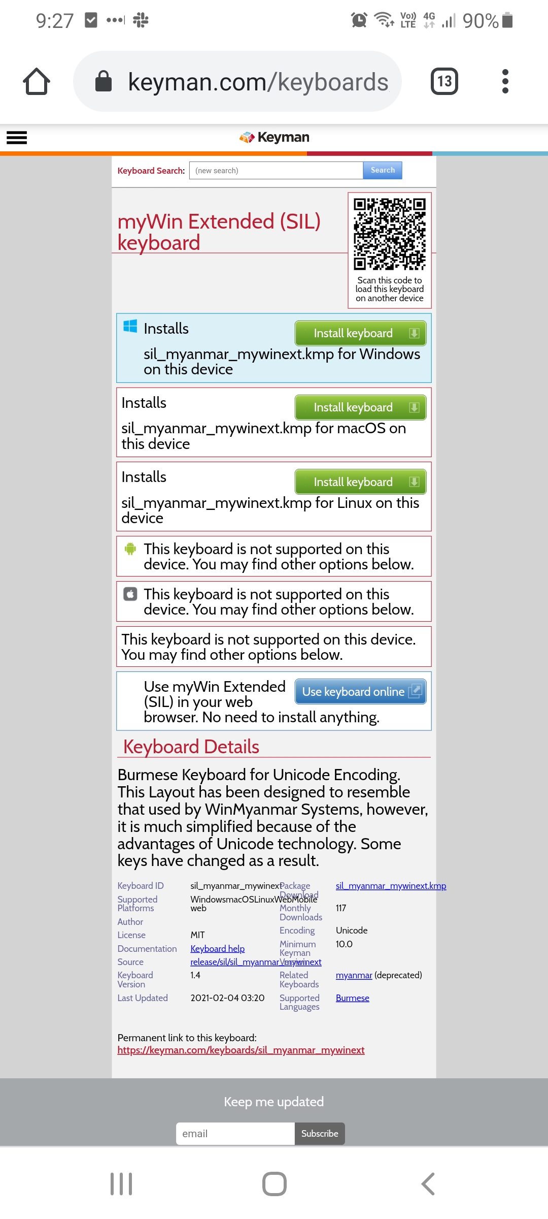 bug: keyman.com/keyboards/x is showing all device download options on Android devices · Issue ...