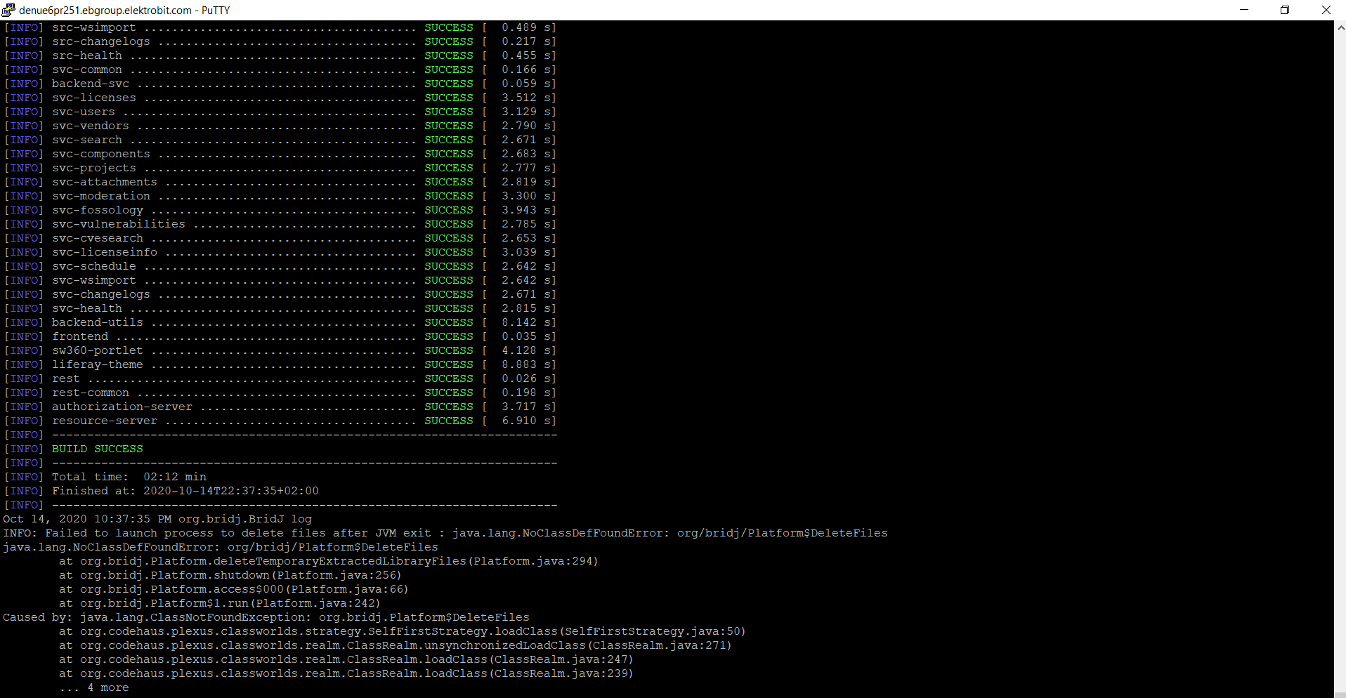 Maven Sometimes Fails With Erroneous Exception Failed To Launch Process To Delete Files After
