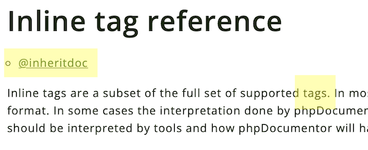 Broken link on Inline Tags page · Issue #3416 · phpDocumentor/phpDocumentor · GitHub