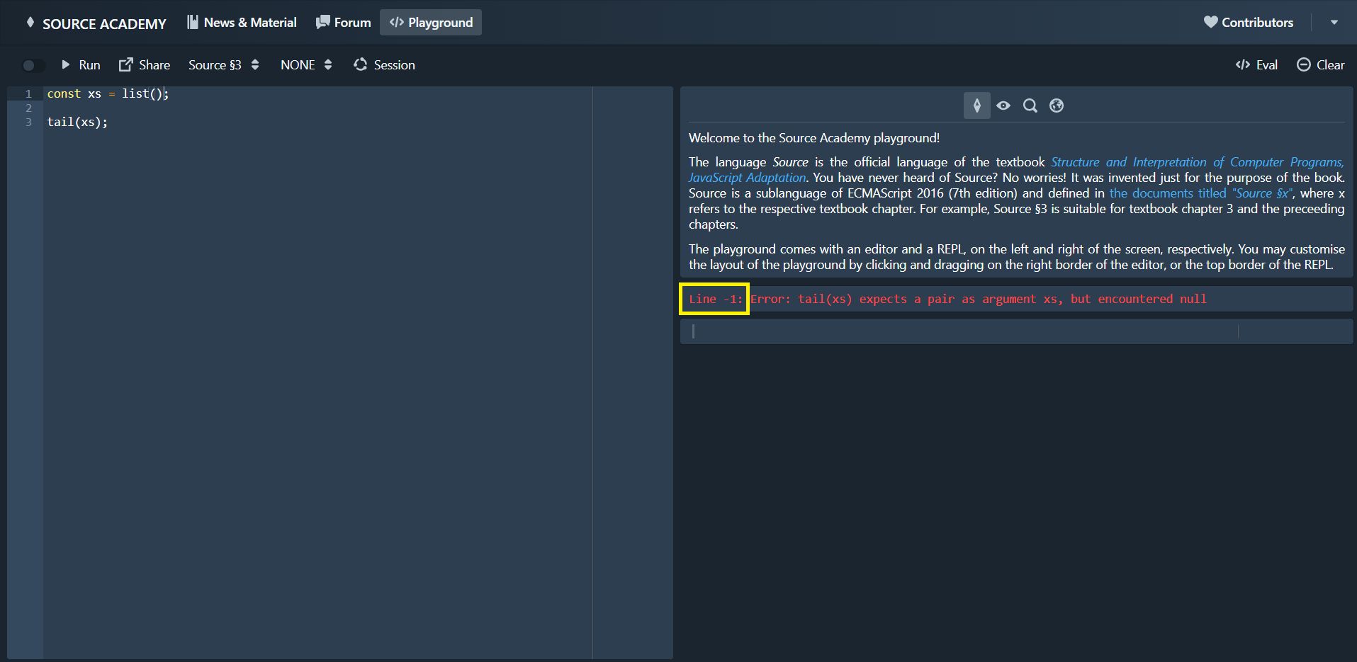Playground editor reports incorrect line number for errors · Issue #690 · source-academy ...