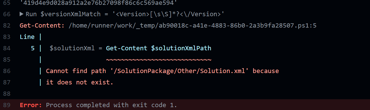 build-deploy-solution: Cannot find path '/SolutionPackage/Other/Solution.xml' because it does ...