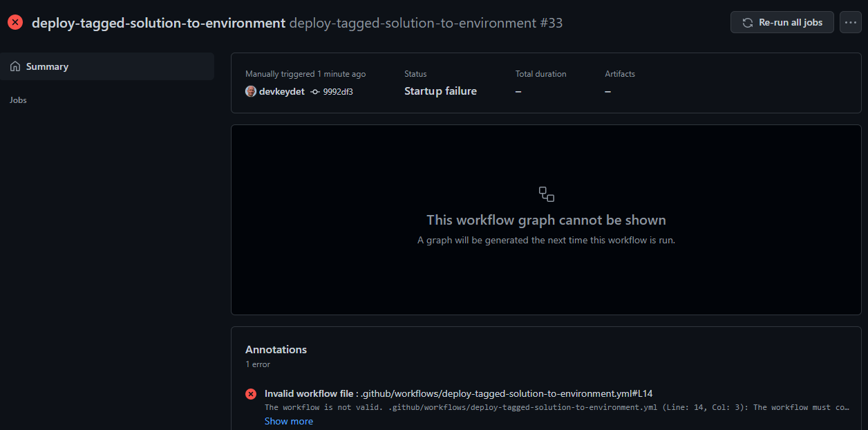 deploy-tagged-solution-to-environment fails · Issue #170 · devkeydet/pva-alm · GitHub