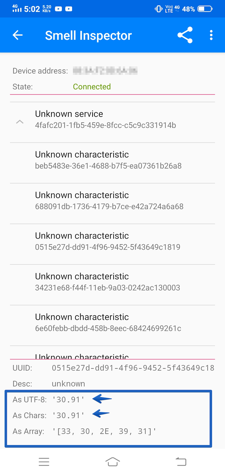 Is There Any Option To Get Characteristic Data In Form Of Utf 8 Or As Char On Behalf Of List
