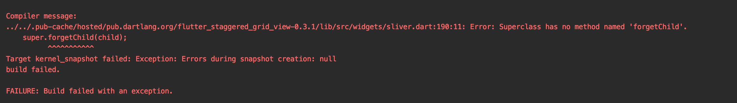 Error: Superclass has no method named 'forgetChild'. · Issue #129 · letsar/flutter_staggered ...