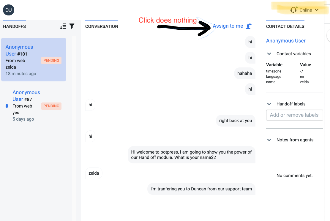 [BUG] HITLNext Module Agent conversation inaccessible & error 400 · Issue #1289 · botpress/v12 ...