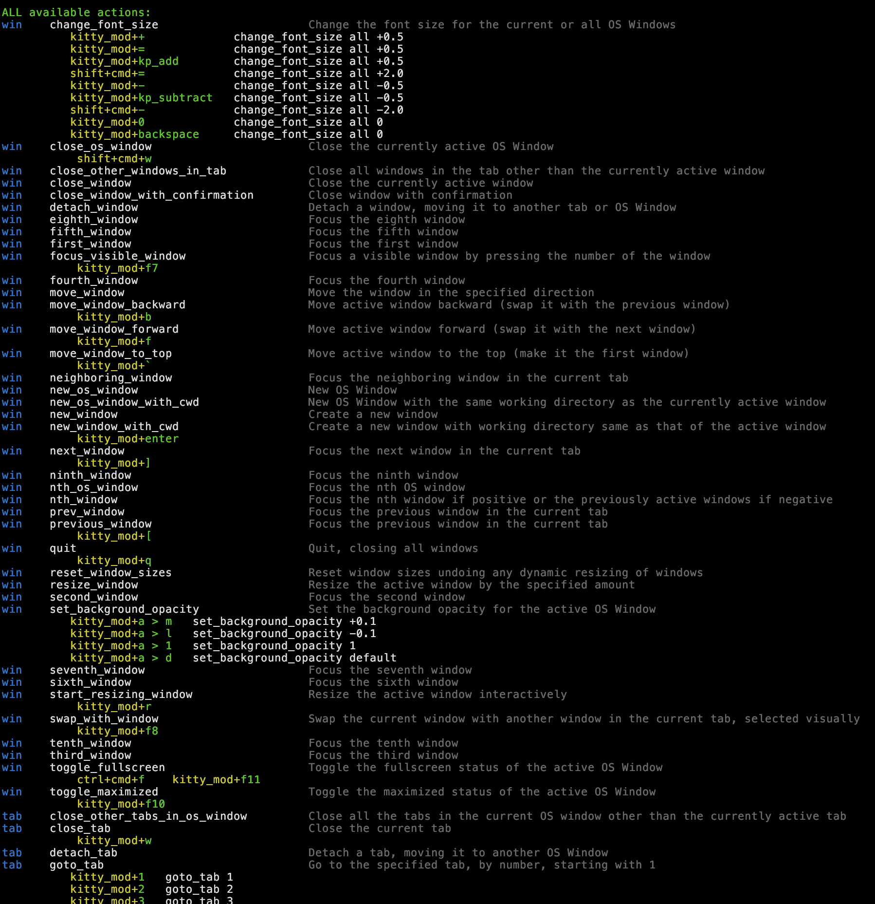 list keyboard shortcuts · Issue #2164 · kovidgoyal/kitty · GitHub